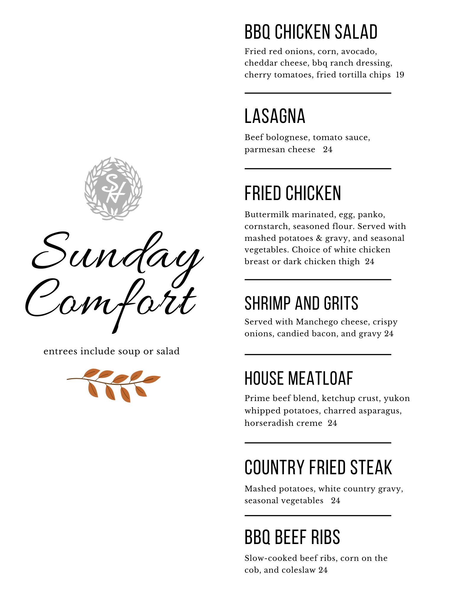 Menus – South Hills Country Club